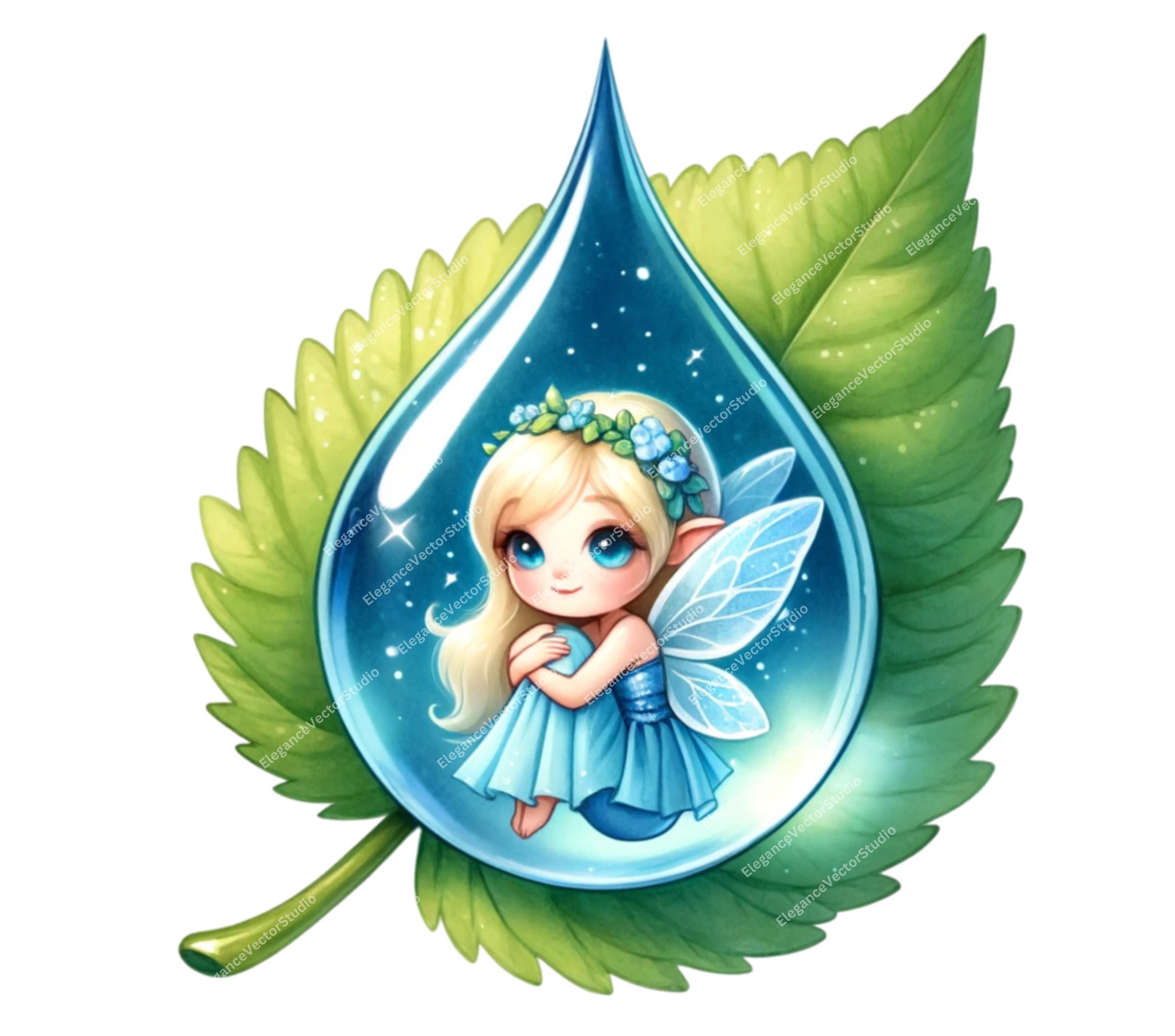 Ocean Fairy Clipart Bundle, Spring Forest Fairy Clipart, Watercolor ...