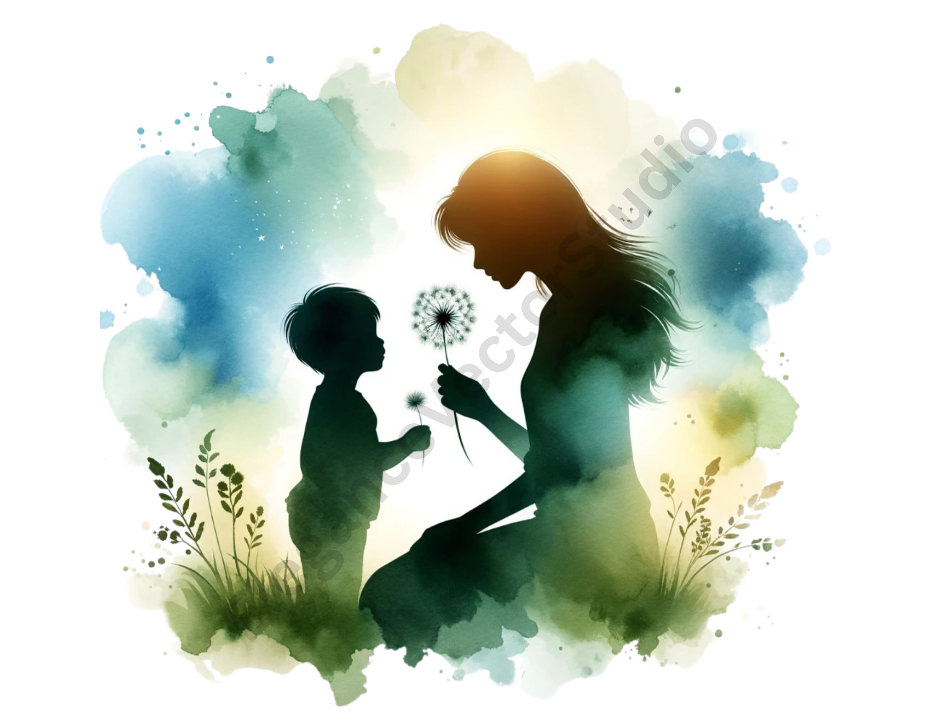 Happy Mother's Day Clipart Bundle, Mom and Child Clipart Set, Mothers ...