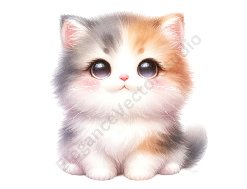 Watercolor Cat Clipart Bundle: Soft Kitten Designs (digital Download ...