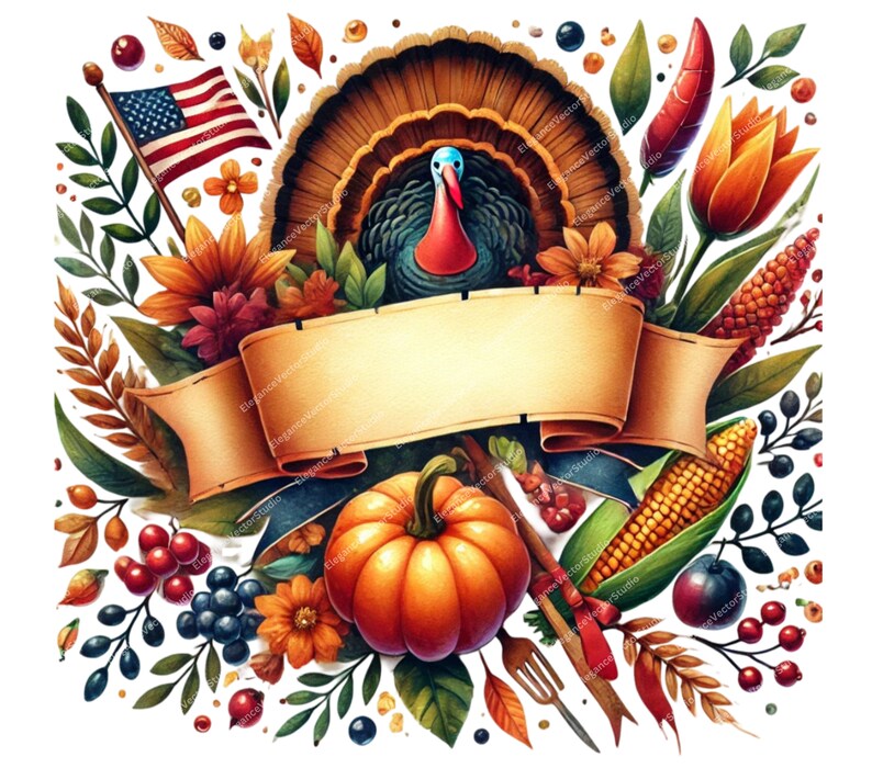 Thanksgiving Clipart Bundle: 43 PNG Designs (digital Download) - Etsy