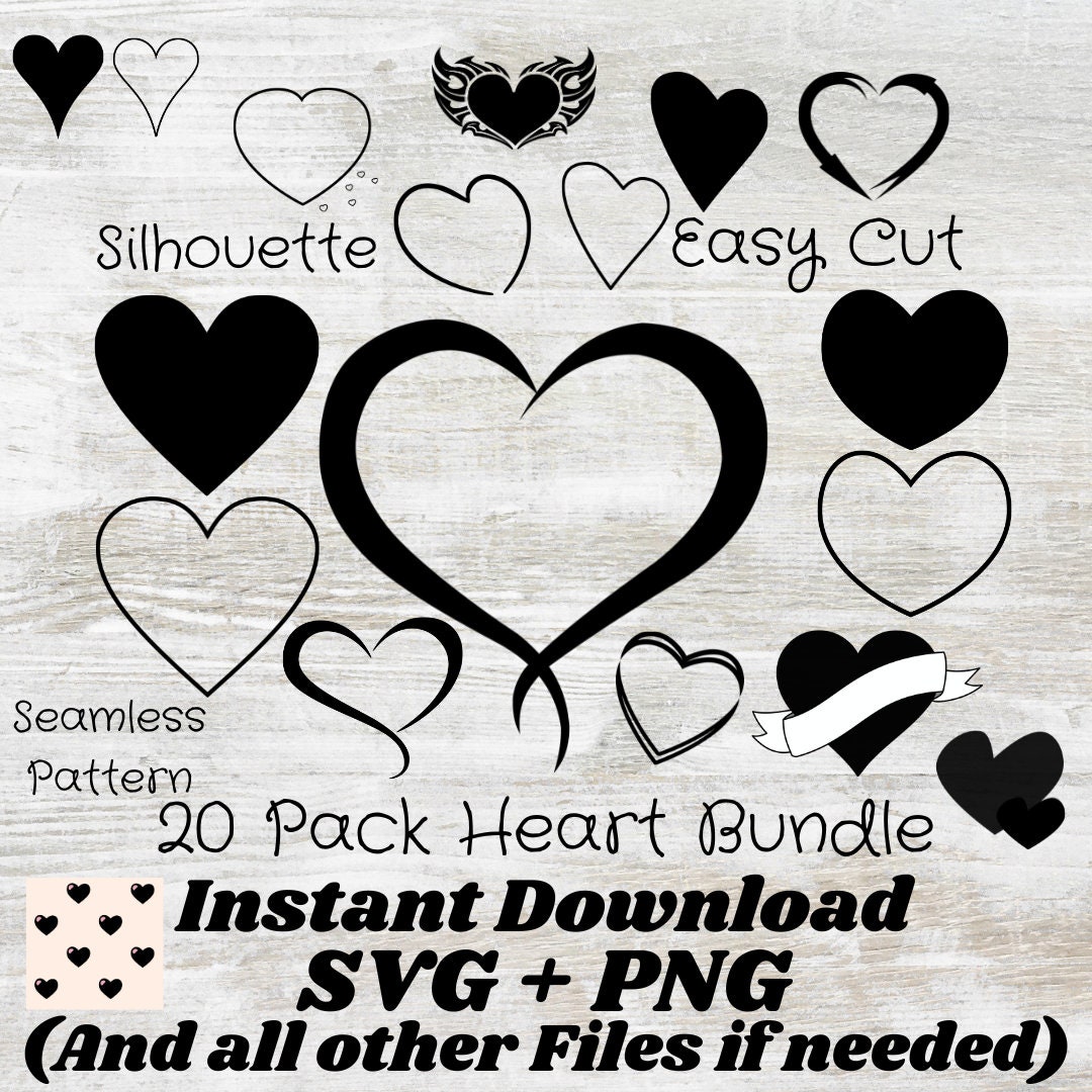Valentine Heart Bundle SVG, Hearts Bundle Svg, Heart Shape Bundle ...