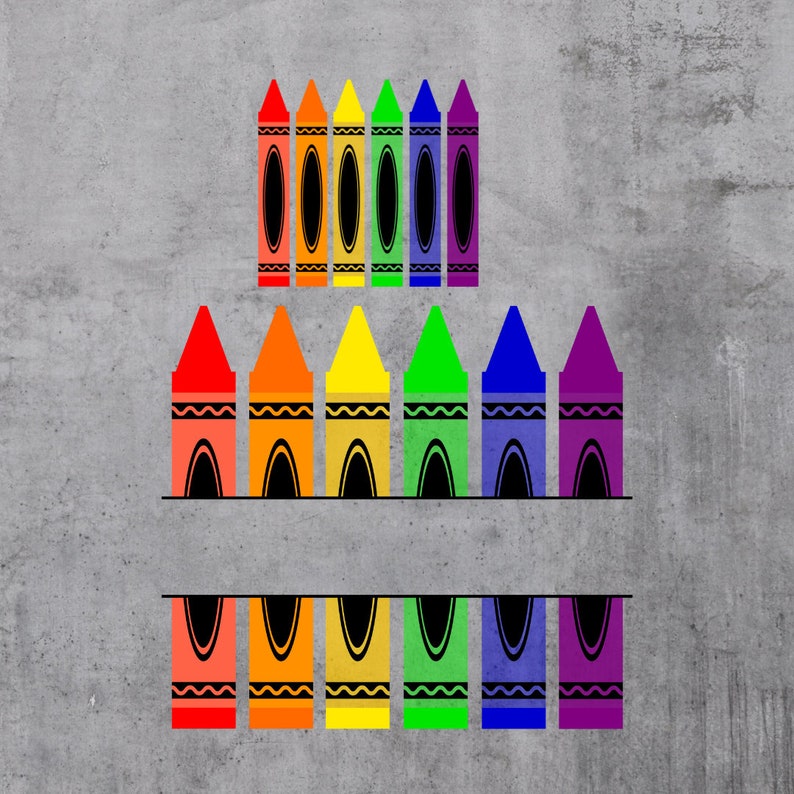 Crayon Split Monogram SVG, PNG Transparent Background, Instant Download ...