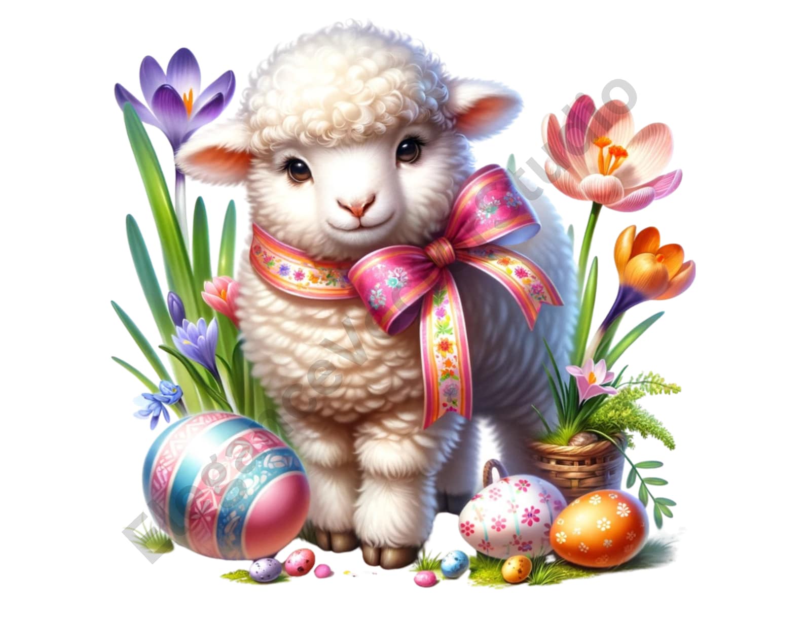 Watercolor Easter Sheep Clipart 33 PNG Files, Transparent Background ...
