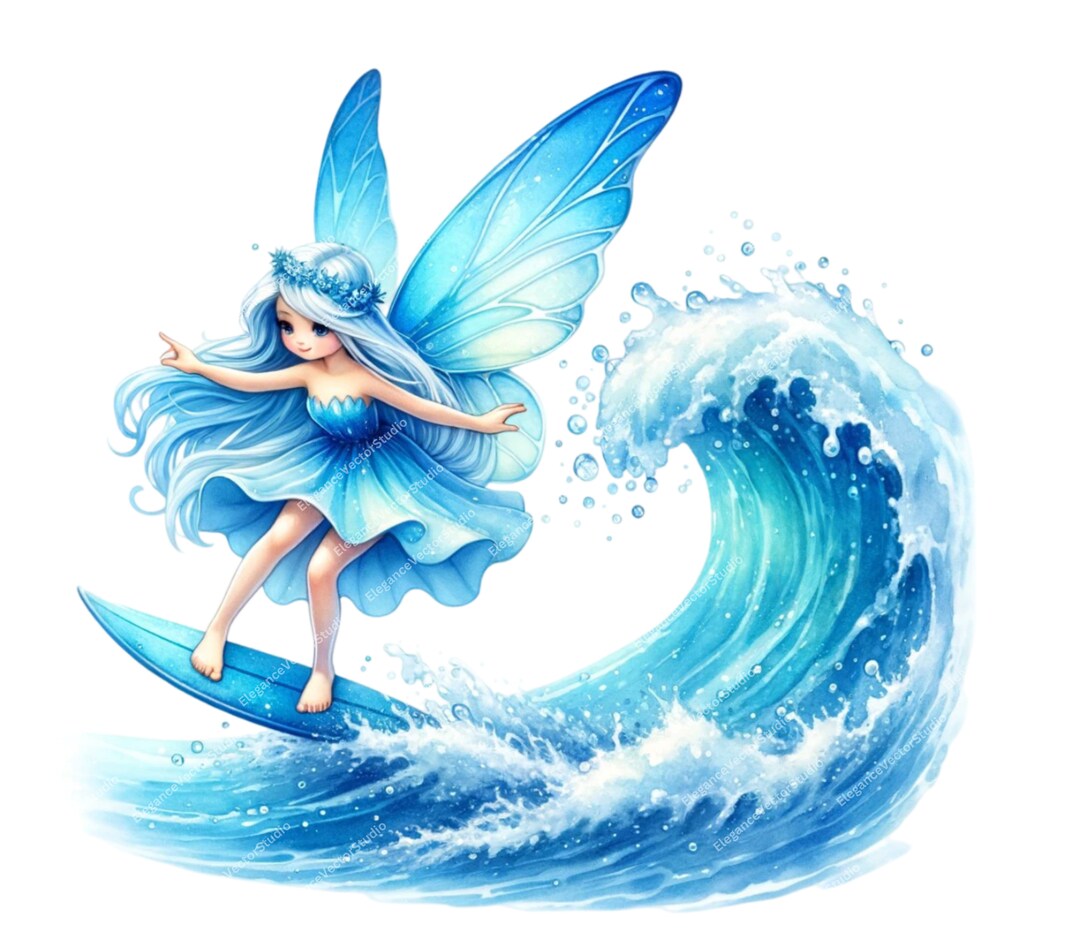 Ocean Fairy Clipart Bundle, Spring Forest Fairy Clipart, Watercolor ...