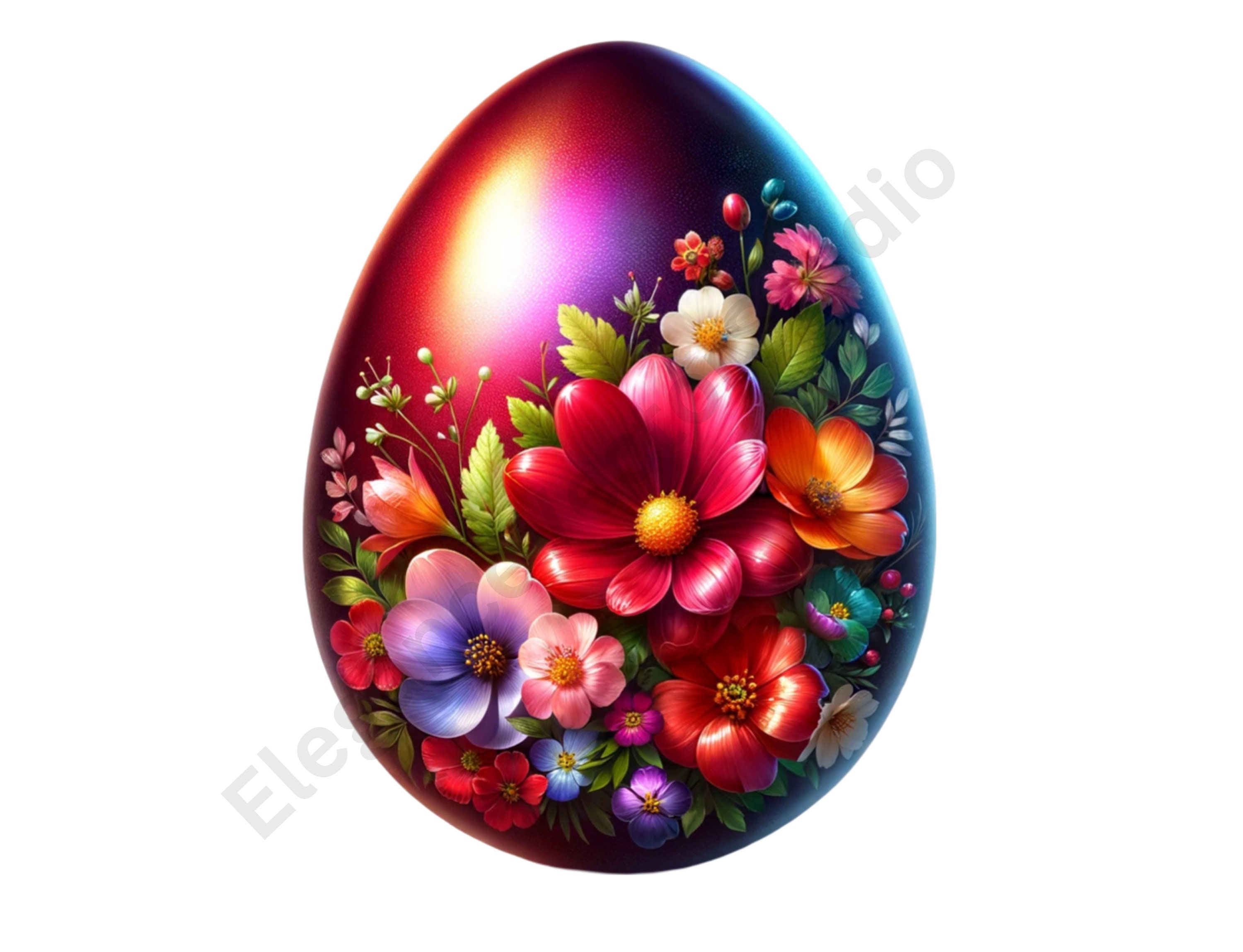 Floral Easter Egg Clipart Bundle, Easter Eggs PNG, Sublimation Design ...