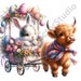 Easter Baby Highland Cow Clipart, Easter Bunny PNG, Easter Highlandcow ...