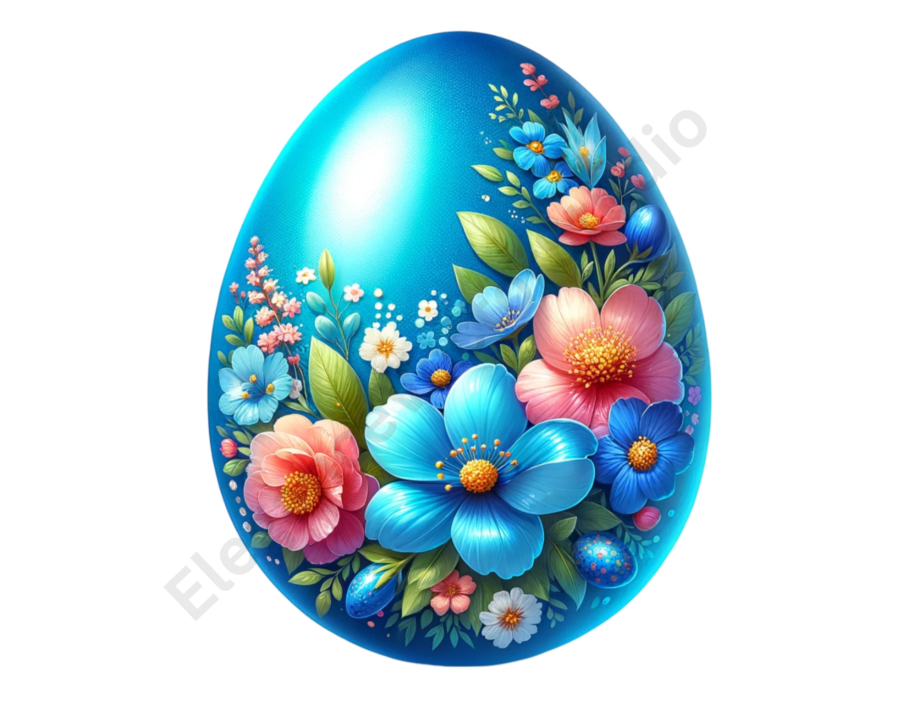 Floral Easter Egg Clipart Bundle, Easter Eggs PNG, Sublimation Design ...