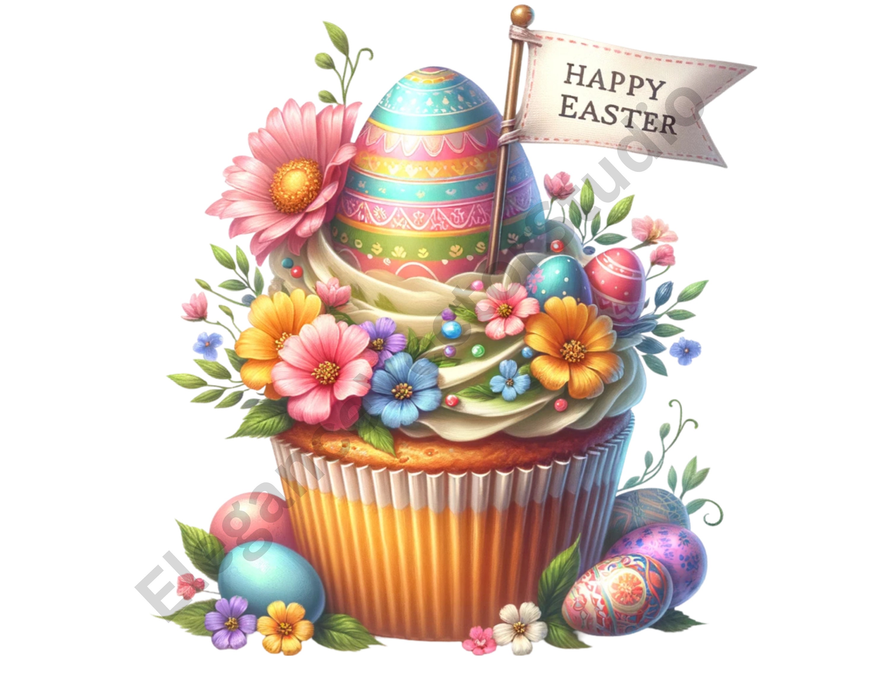 Easter Cupcake Clipart 43 High Quality Pngs, Easter Clipart PNG, Easter ...