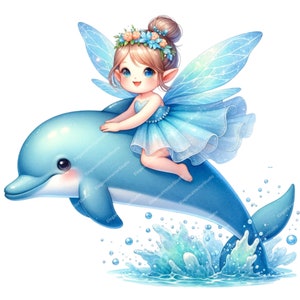 Ocean Fairy Clipart Bundle, Spring Forest Fairy Clipart, Watercolor ...