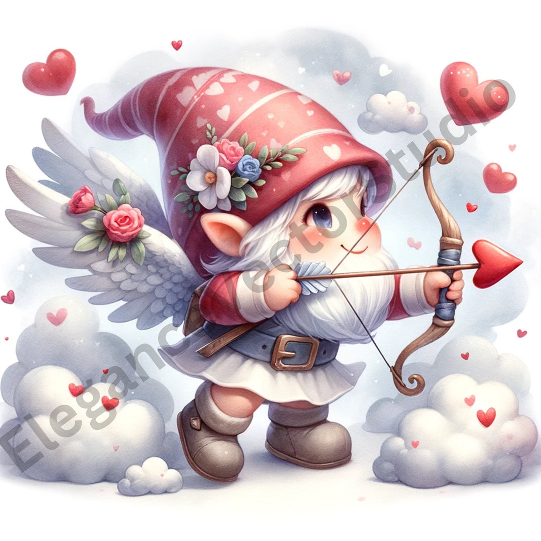 Valentines Gnome Clipart - 20 High Quality Pngs, Set 2, Memory Book ...
