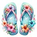 Summer Flip Flops Clipart Bundle, Summer Graphics, Beach Shoes Png ...