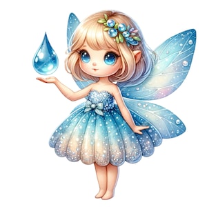 Ocean Fairy Clipart Bundle, Spring Forest Fairy Clipart, Watercolor ...