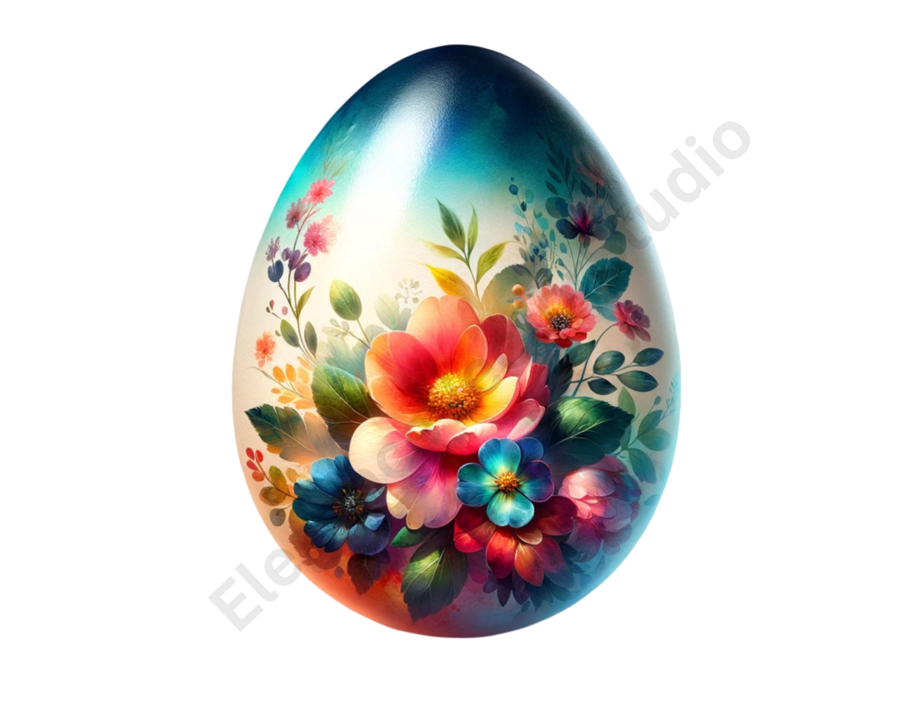 Floral Easter Egg Clipart Bundle, Easter Eggs PNG, Sublimation Design ...
