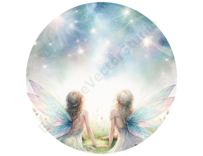 Watercolor Fairy Clipart Bundle PNG, Fairy Clipart Print Sublimation ...