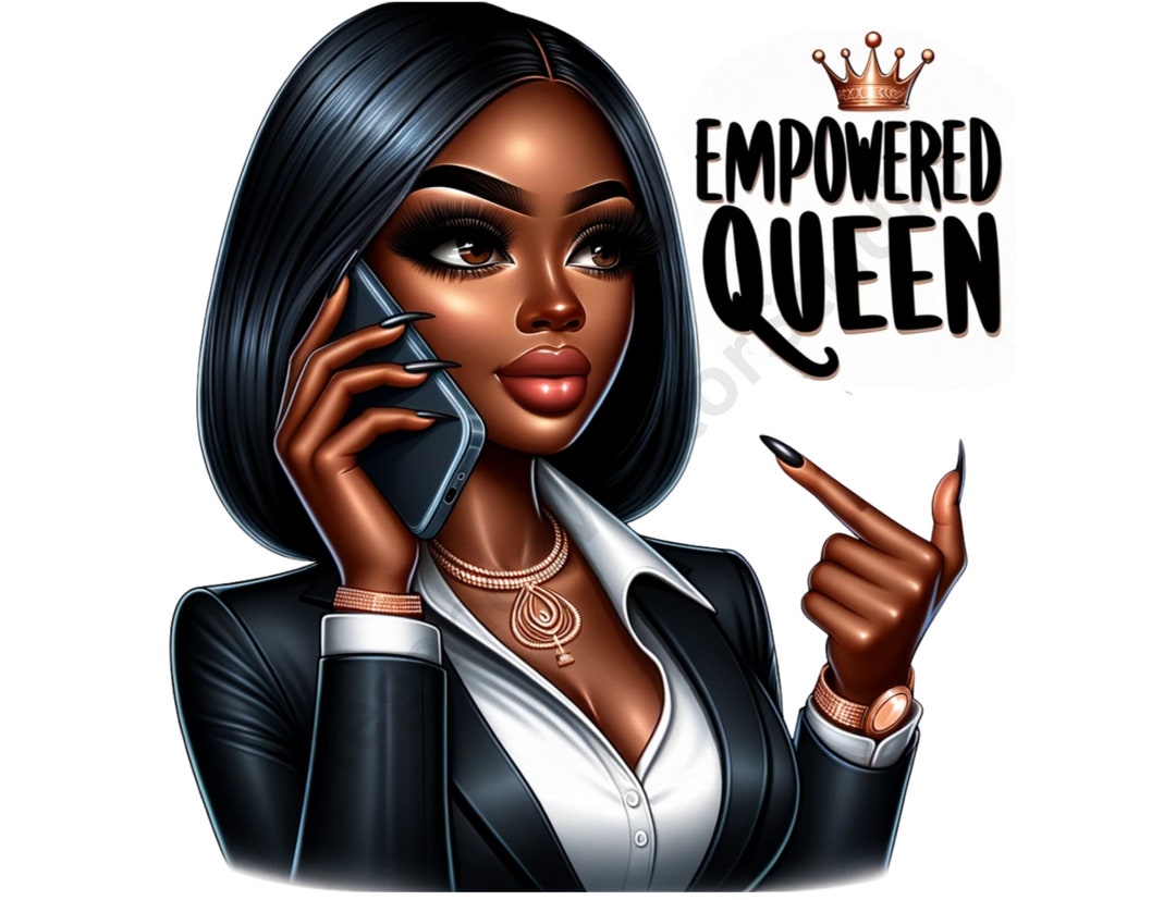 Cartoon Black Girl Business Woman Bundle - Black Women PNG Clipart Set ...