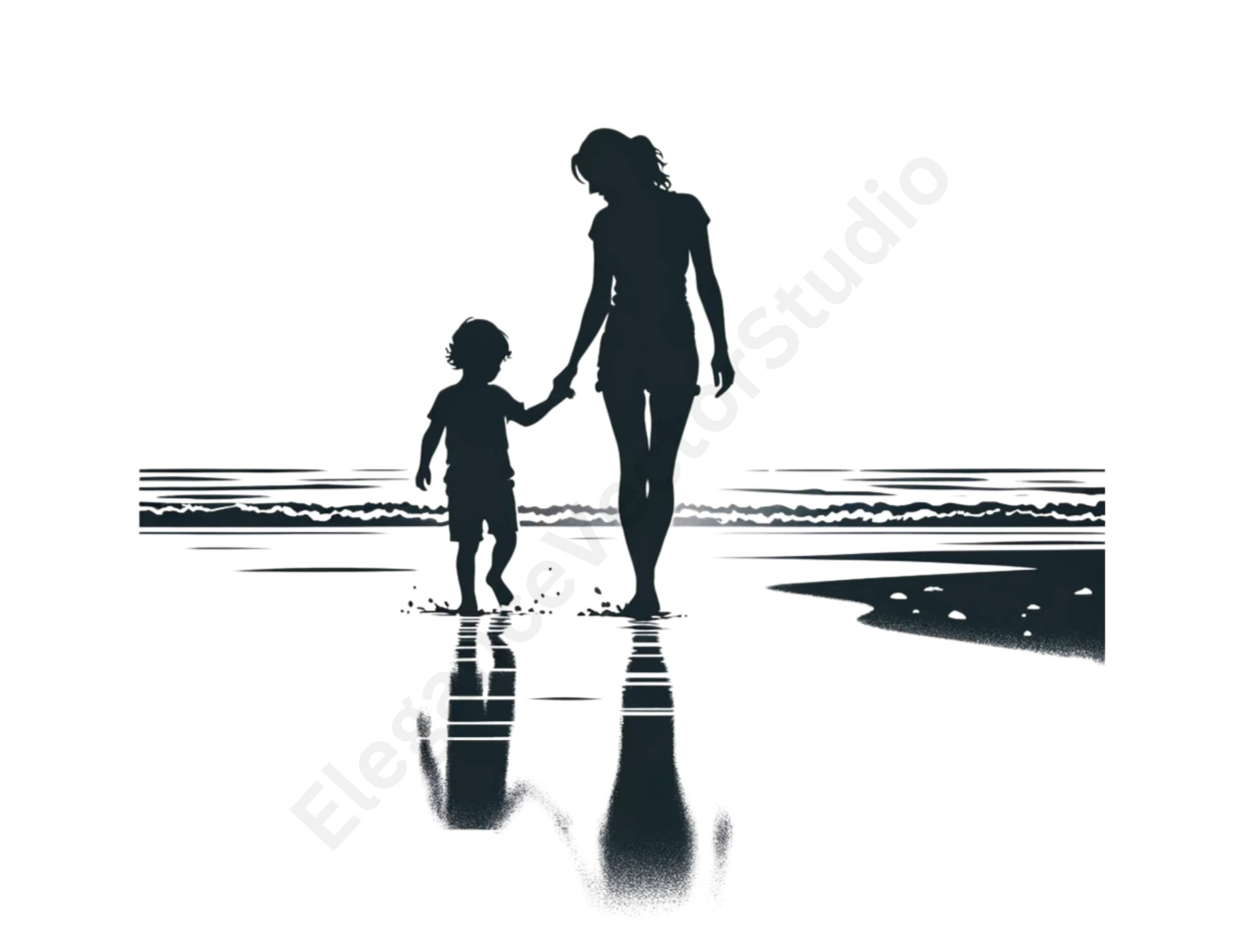 Happy Mother's Day Clipart Bundle, Mom and Child Clipart Set, Mothers ...