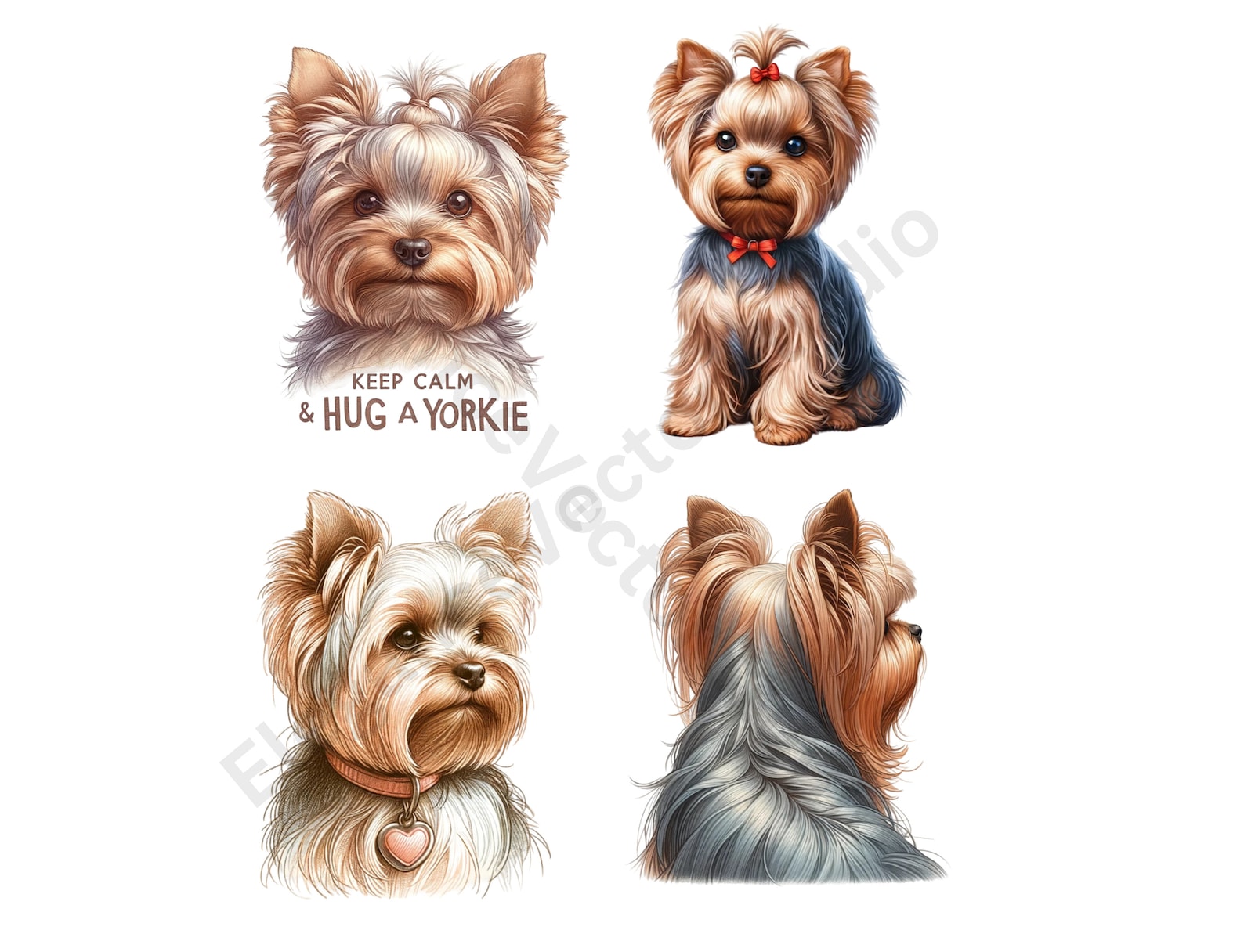 Hand Drawn Yorkie Clipart Bundle: 32 PNG Images (digital Download) - Etsy