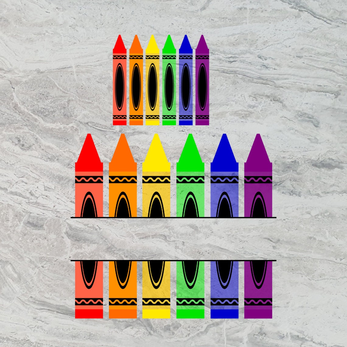 Crayon Split Monogram SVG, PNG Transparent Background, Instant Download ...