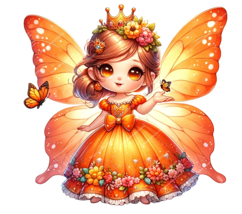 Floral Fairy Clipart Bundle, Spring Floral Fairy Clipart, Watercolor ...