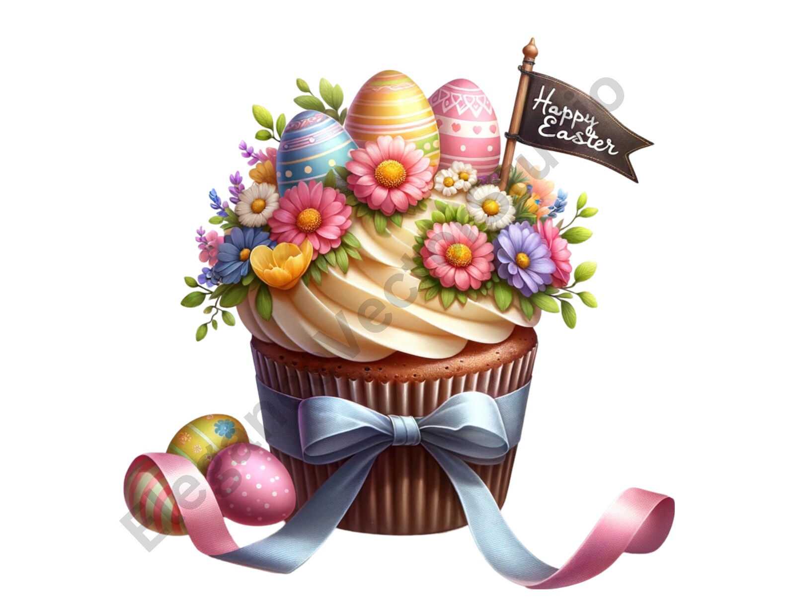 Easter Cupcake Clipart 43 High Quality Pngs, Easter Clipart PNG, Easter ...