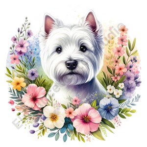 Watercolor Dog Clipart Bundle Floral Set 04 | High Quality 300 DPI PNG ...