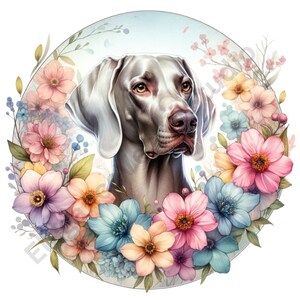 Watercolor Dog Clipart Bundle Floral Set 04 | High Quality 300 DPI PNG ...