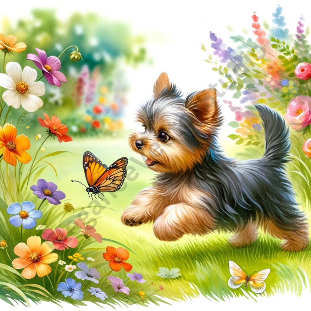 Watercolor Yorkshire Terrier Clipart Bundle, Yorkie Set of 20, Yorkie ...