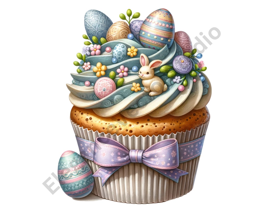 Easter Cupcake Clipart: 43 PNG Designs (digital Download) - Etsy