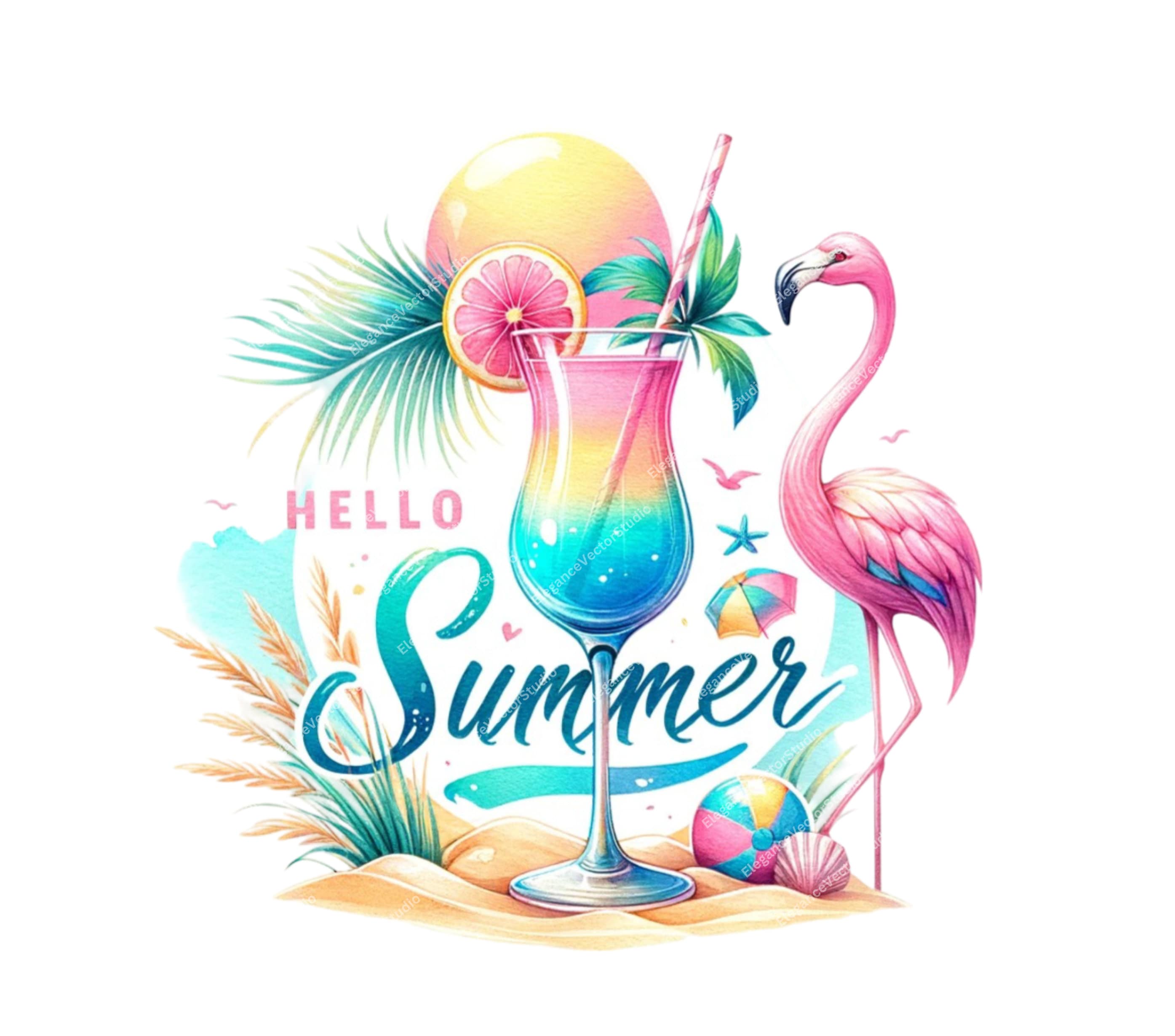 Summer Cocktails Clipart Bundle: 20 Transparent PNG Graphics ...