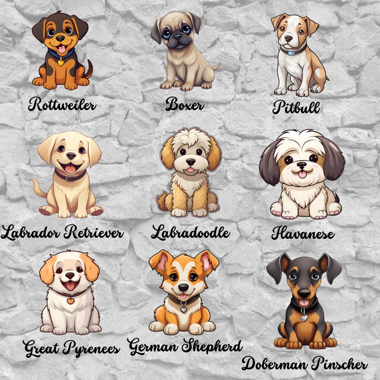Puppies Clipart Bundle, 30 Dog Breeds Clipart Bundle, Puppy Dog Clipart ...