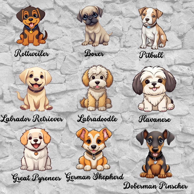 Puppies Clipart Bundle, 30 Dog Breeds Clipart Bundle, Puppy Dog Clipart ...