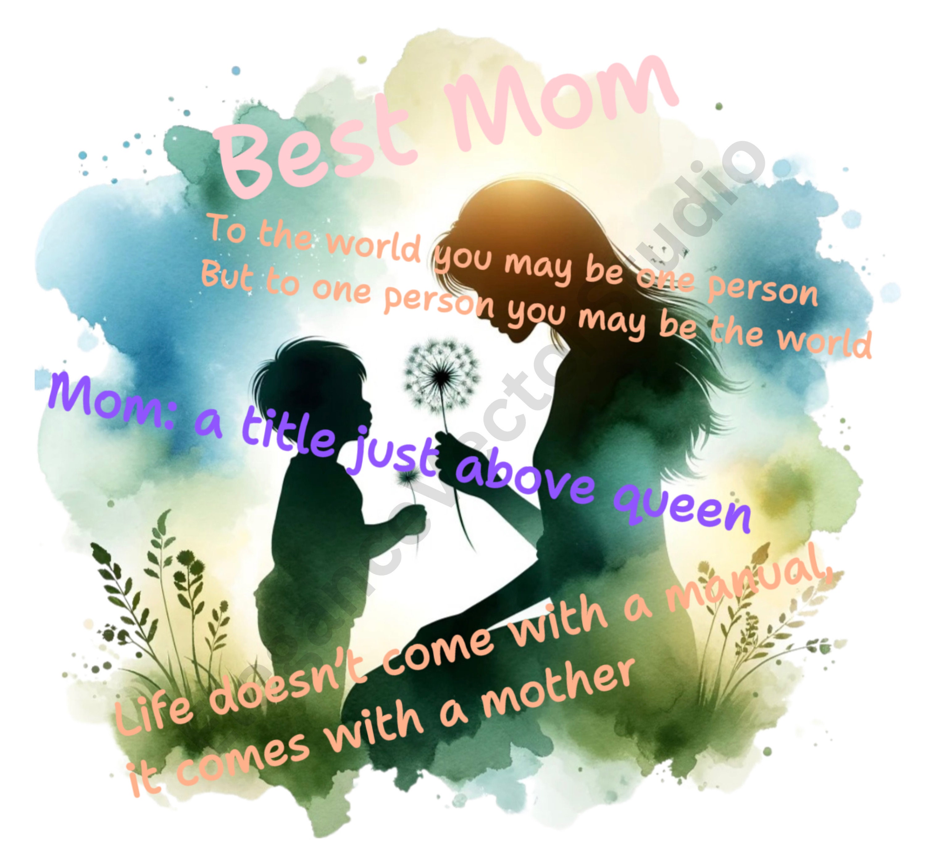 Happy Mother's Day Clipart Bundle, Mom and Child Clipart Set, Mothers ...