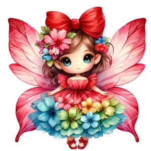 Floral Fairy Clipart Bundle, Spring Floral Fairy Clipart, Watercolor ...