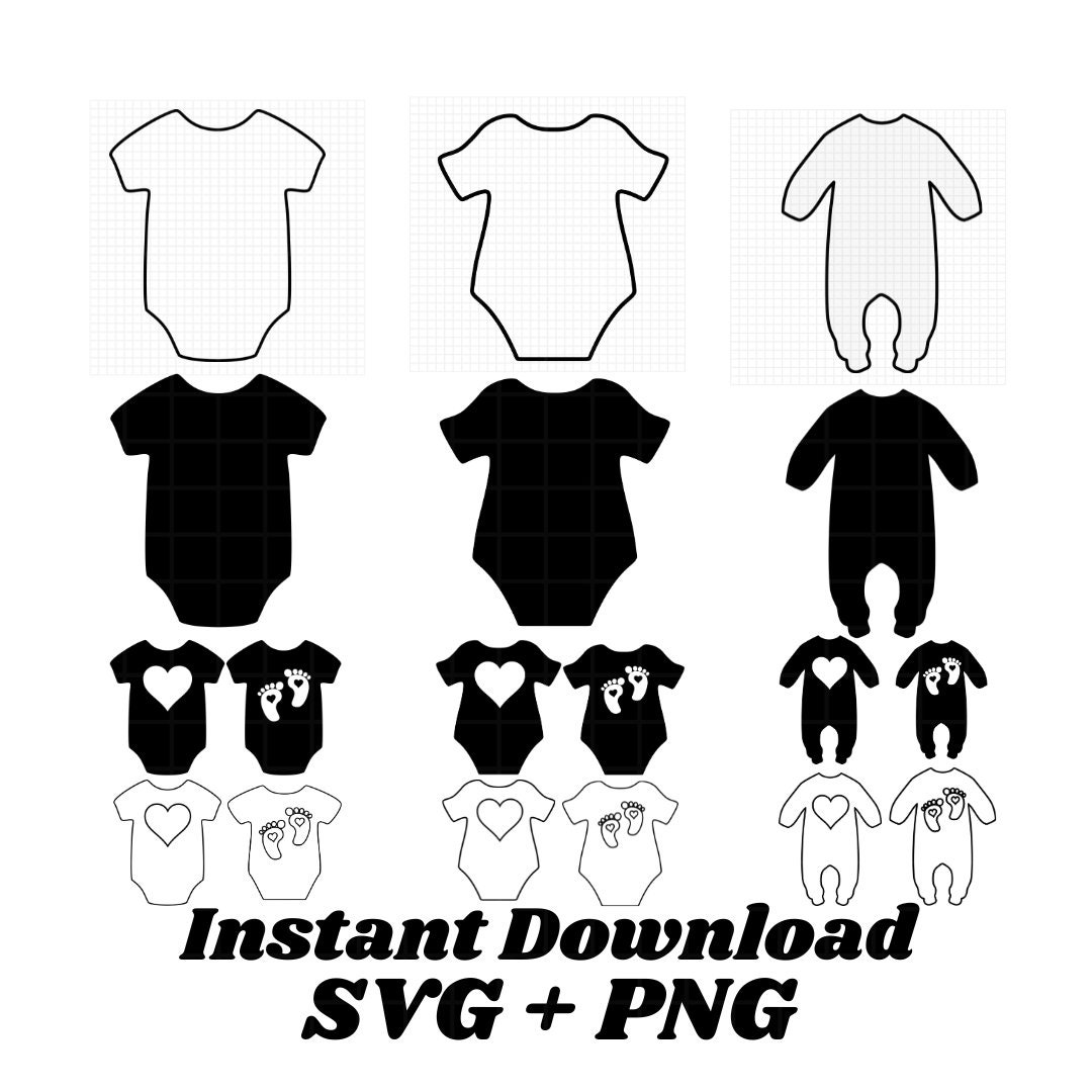 BABY Onesie Silhouette SVG, Baby Bodysuit Svg, Infant Onesie Cutfile ...