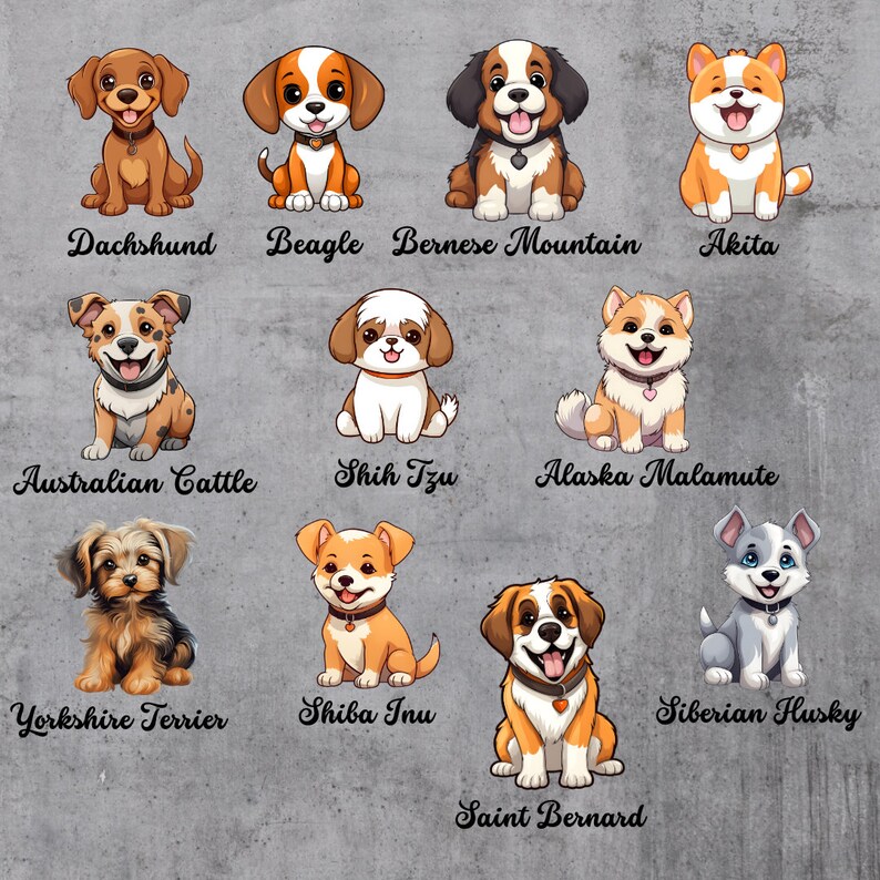 Puppies Clipart Bundle, 30 Dog Breeds Clipart Bundle, Puppy Dog Clipart ...