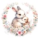Watercolor Mama and Baby Animal Clipart: Mother's Day PNG (digital ...