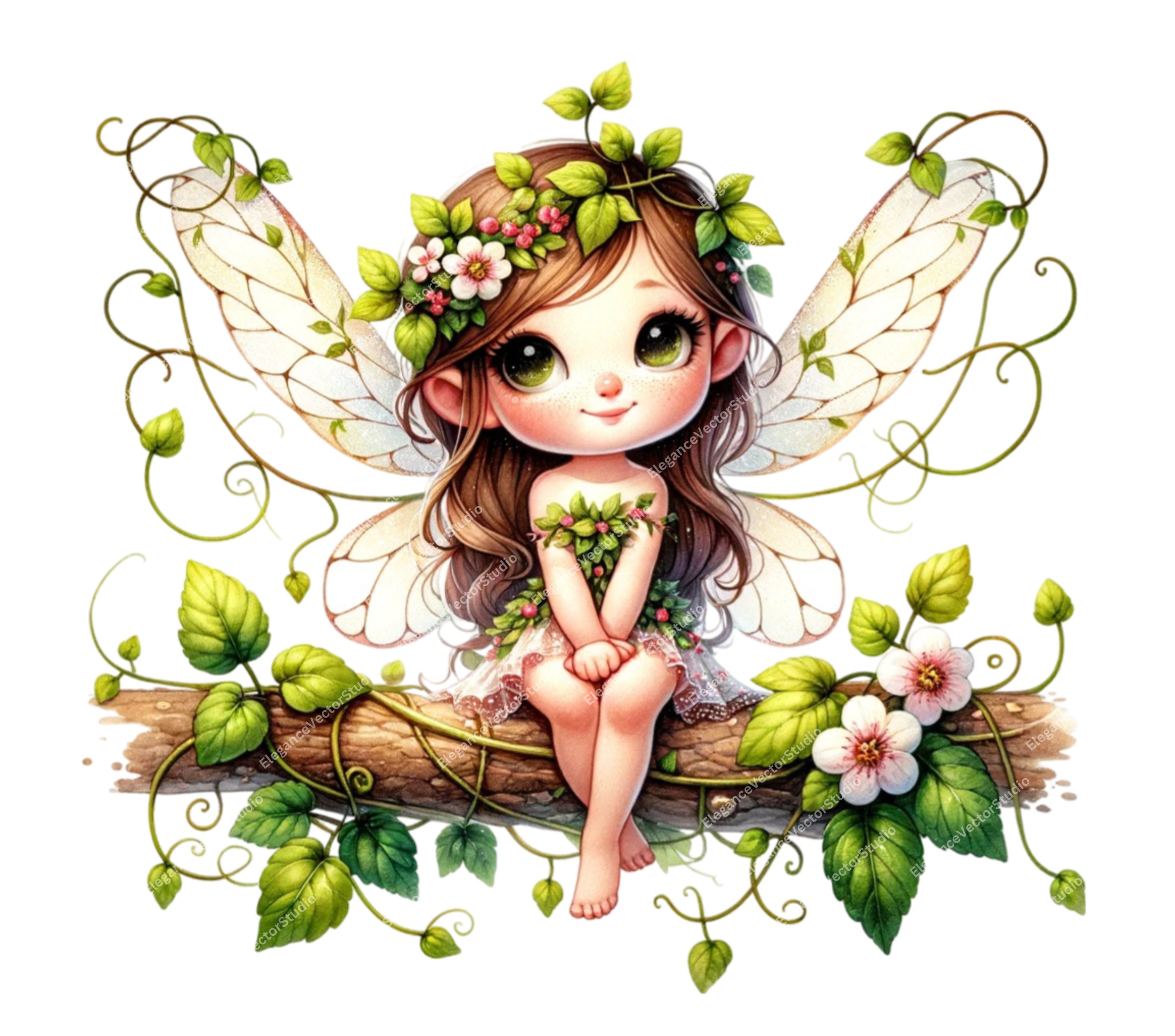 Forest Fairy Clipart Bundle, Spring Forest Fairy Clipart, Watercolor ...