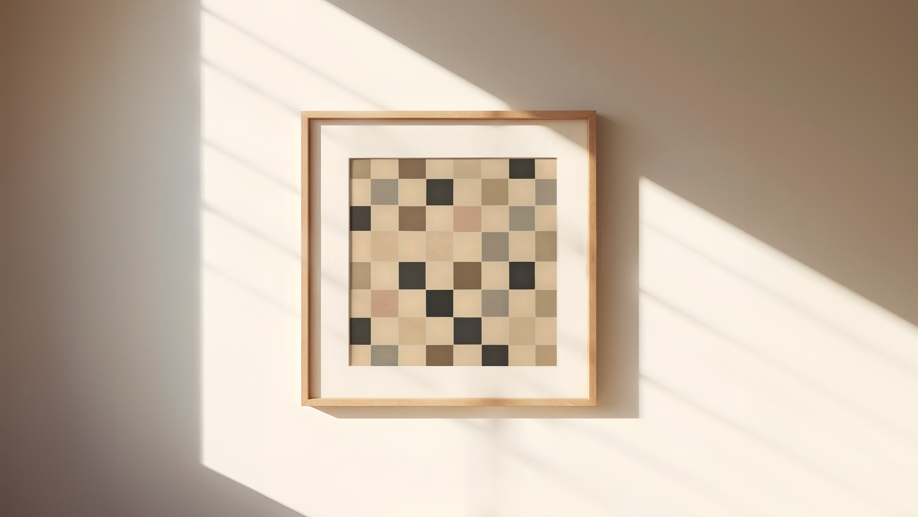 Neutral Beige Checkered Print - Beige Square Checkerboard Printable ...