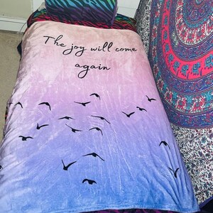 Soft Sunset Serenity Velveteen Throw Blanket, Sunset Blanket, Velveteen ...