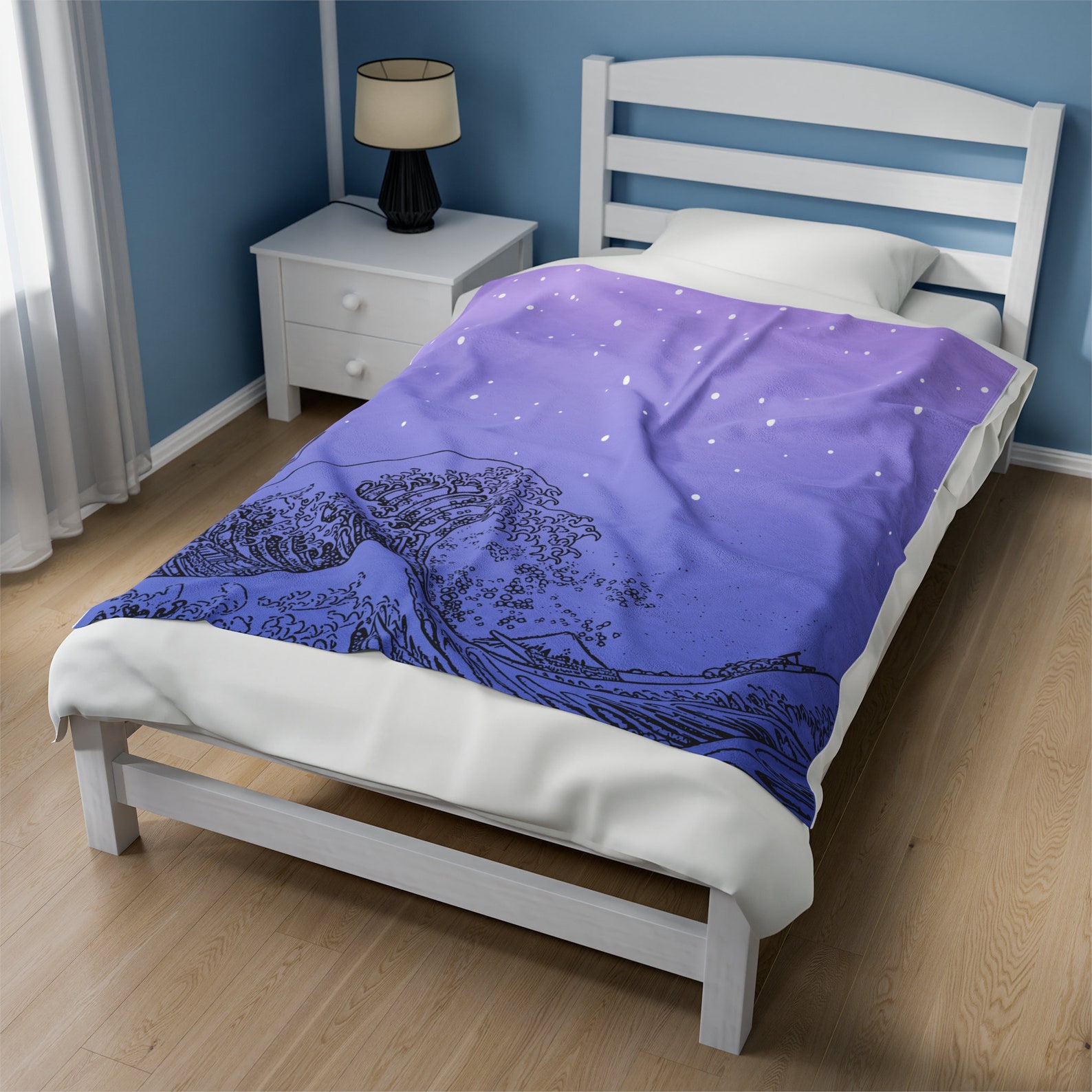 Seascape Bliss Blanket, Ocean Ombre Velveteen Blanket, Ocean Throw ...