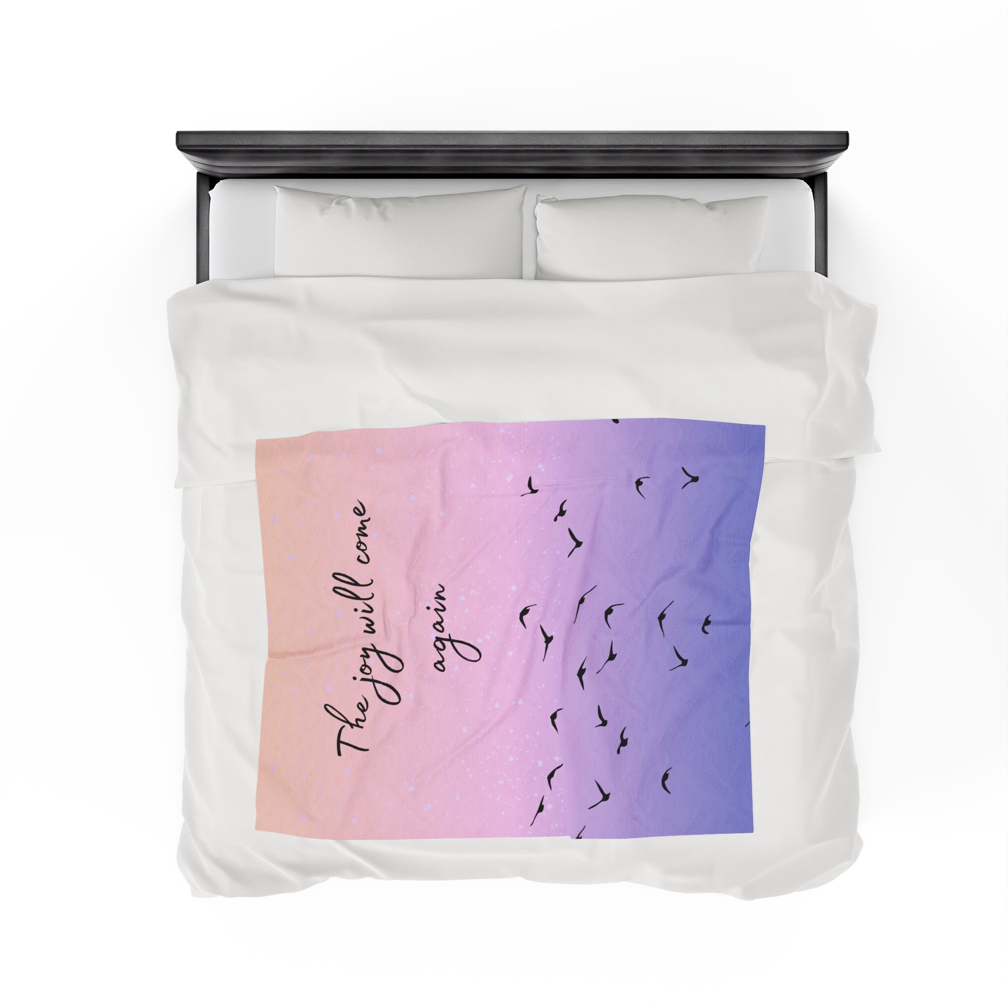 Soft Sunset Serenity Velveteen Throw Blanket, Sunset Blanket, Velveteen ...
