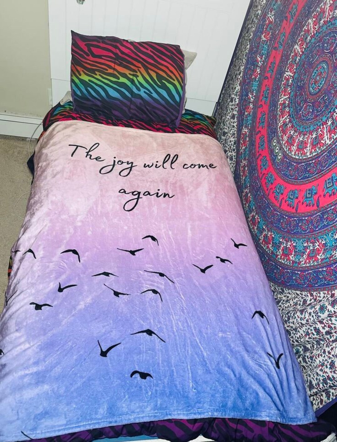Soft Sunset Serenity Velveteen Throw Blanket, Sunset Blanket, Velveteen ...