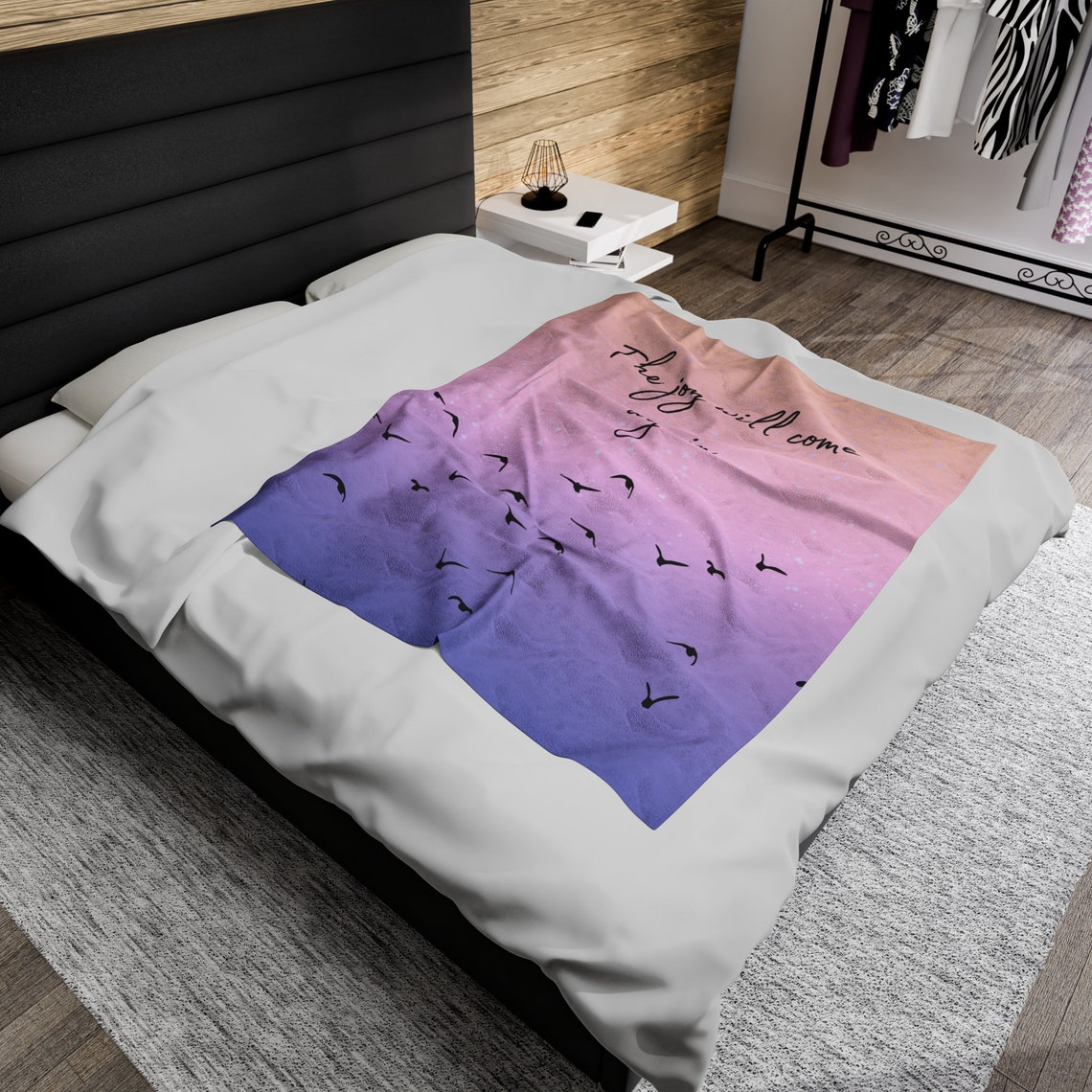 Soft Sunset Serenity Velveteen Throw Blanket, Sunset Blanket, Velveteen ...