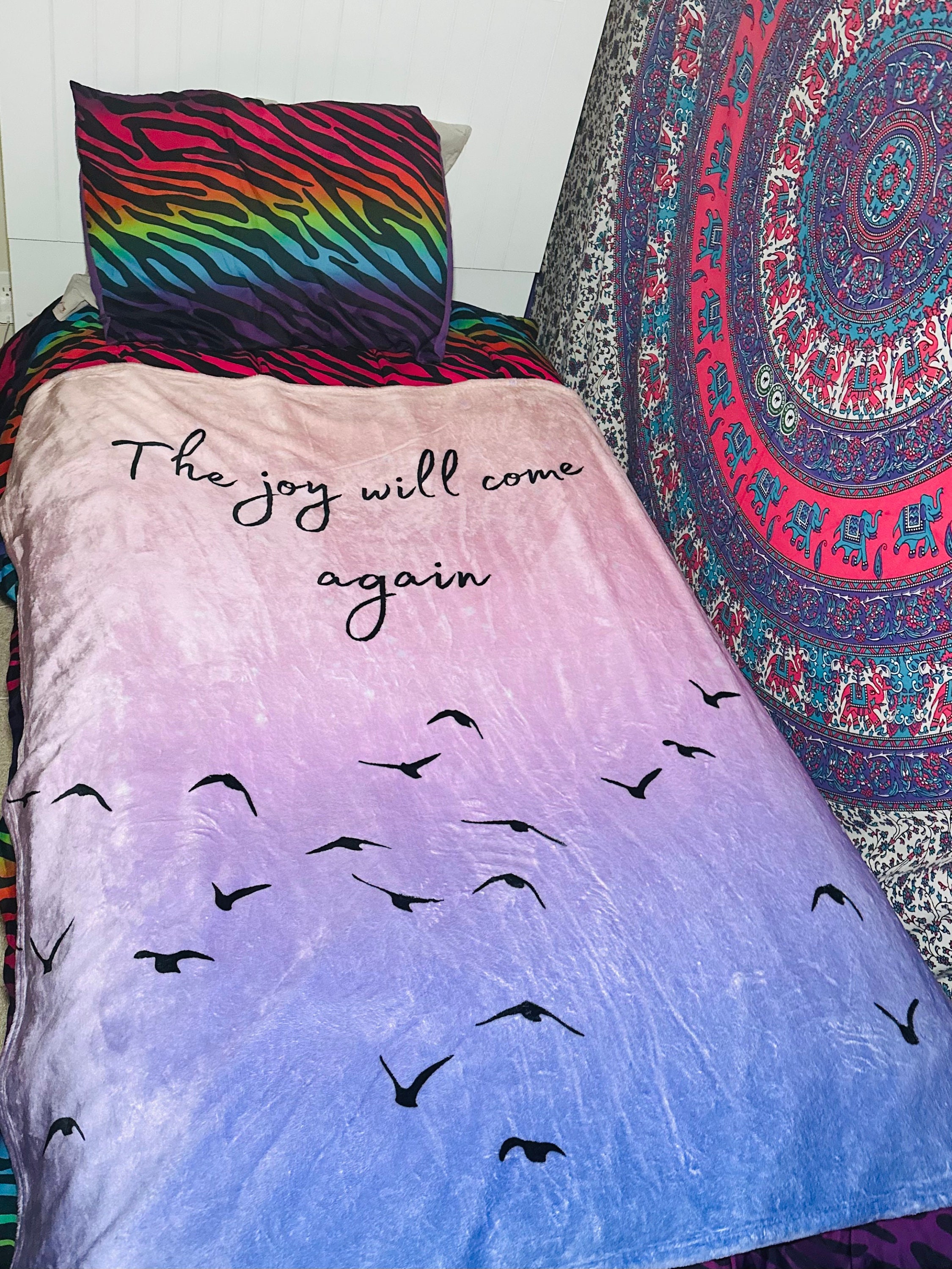 Soft Sunset Serenity Velveteen Throw Blanket, Sunset Blanket, Velveteen ...