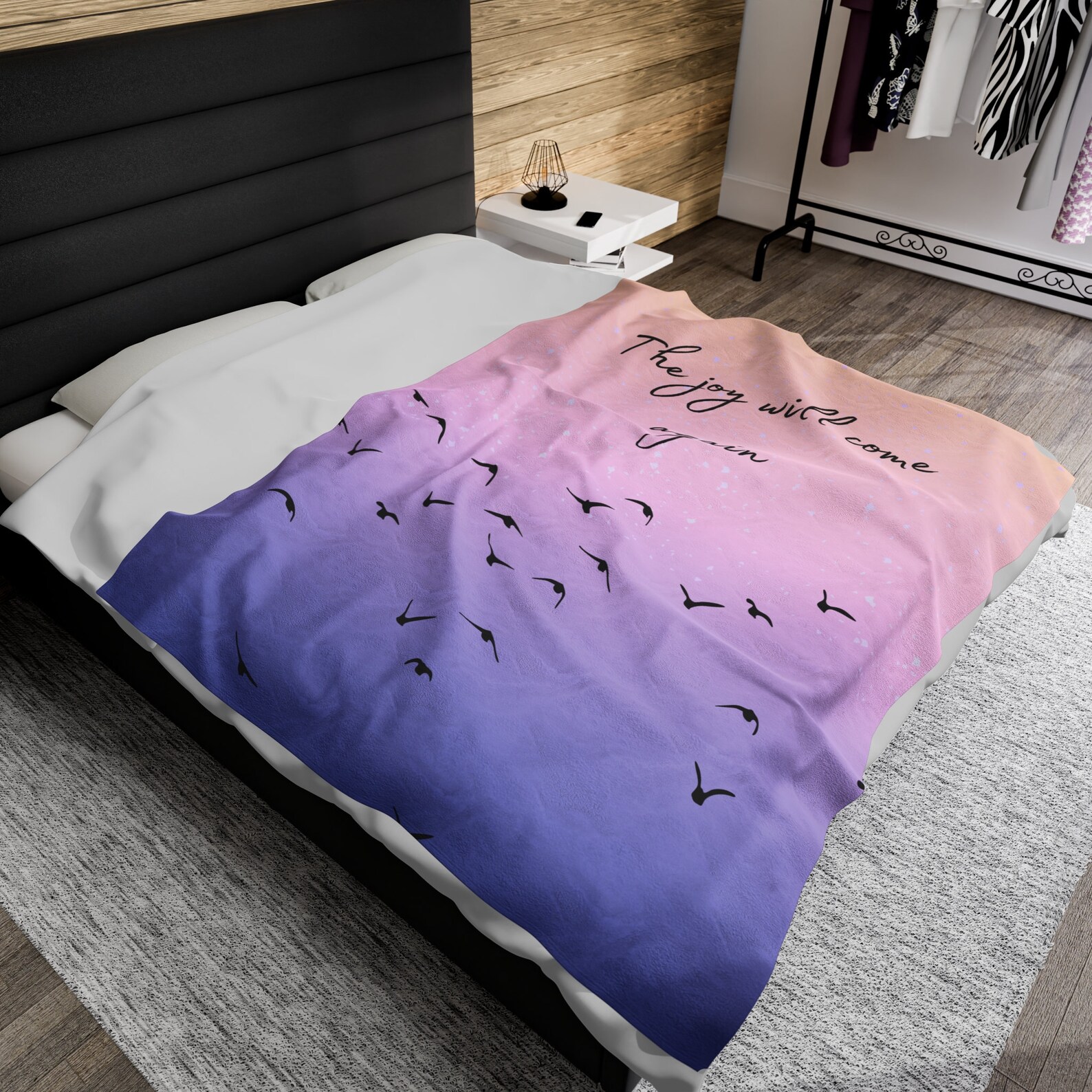 Soft Sunset Serenity Velveteen Throw Blanket, Sunset Blanket, Velveteen ...