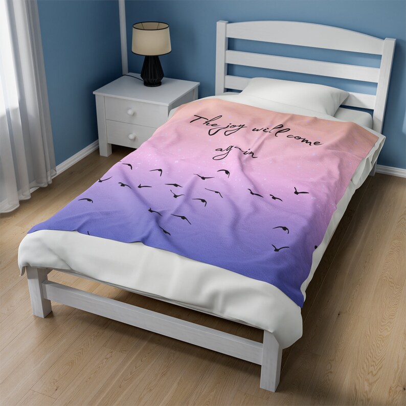 Soft Sunset Serenity Velveteen Throw Blanket, Sunset Blanket, Velveteen ...