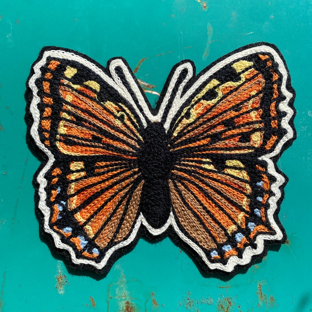 Large Tortoiseshell Butterfly Handcrafted Chainstitch Patch - Etsy