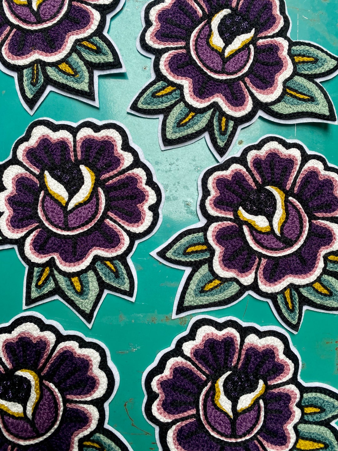 Traditional Tattoo Flash Rose Handcrafted Chainstitch Patch - Etsy