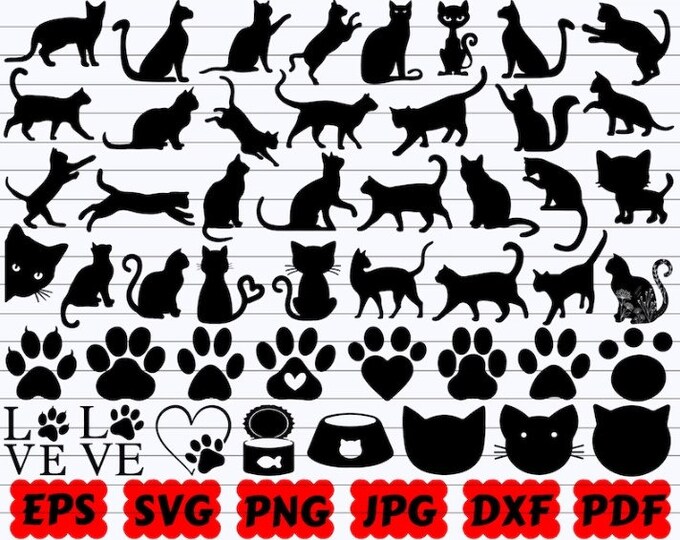 Cat Face SVG, Cat Cut Files, Cat Design, Kitten Svg, Cat Vector, Kitty ...