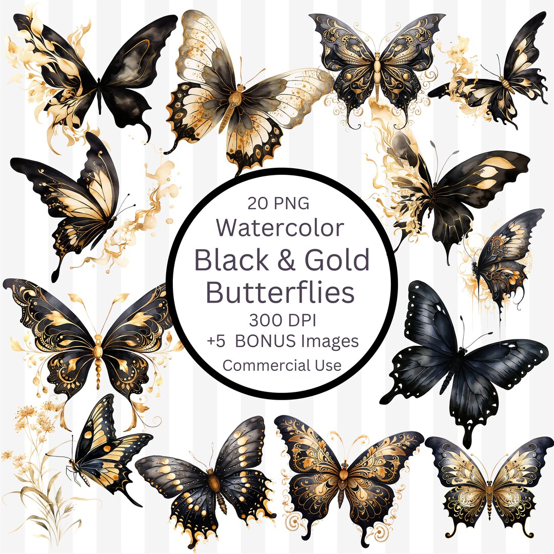 Watercolor Butterfly Clipart, 20 Transparent Butterfly PNG, Butterfly ...